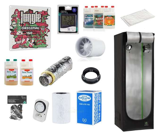 Growbox Grow The Jungle The Jackson ORIGINAL 150W Lampa LED Grow Dimmable + Herbgarden 60x60x180 ...