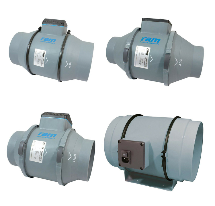 Mixed-Flow RAM fan 200mm two-speed 840m3/h | Equipment \ Ventilation ...